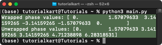 NumPy unwrap() - Correct Phase Angles