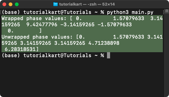 NumPy unwrap() - Correct Phase Angles