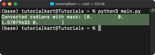 NumPy deg2rad() - Convert Degrees to Radians