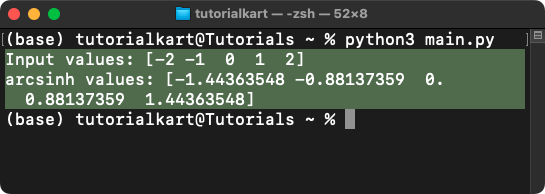 NumPy arcsinh() - Inverse Hyperbolic Sine