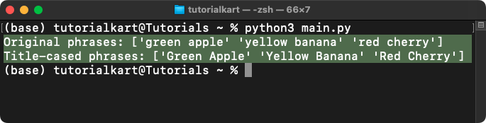 NumPy strings.title() - Get Title Cased String