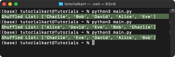 How to Shuffle a List in Python