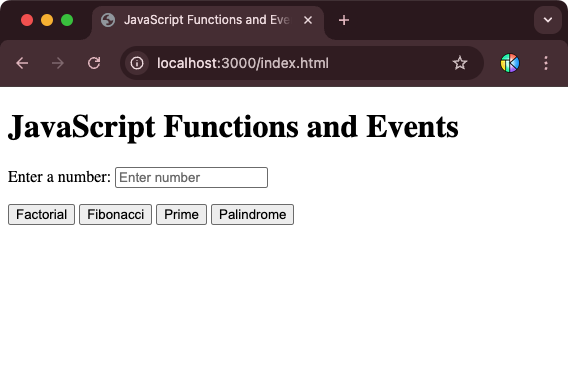 9. Javascript Functions and Events